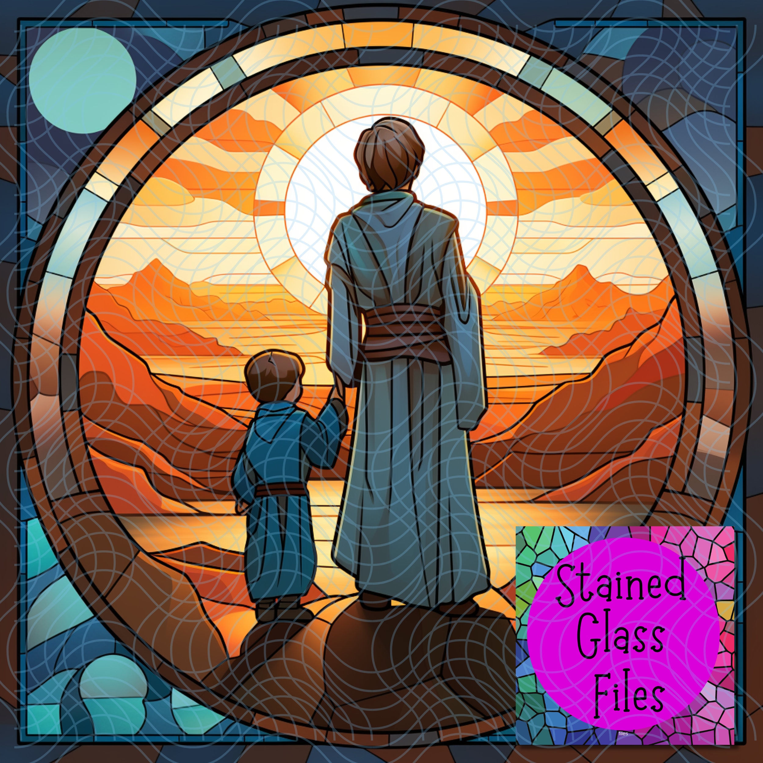 43 Original Stained Glass Inspired Star Wars Square Graphics for Cards ...