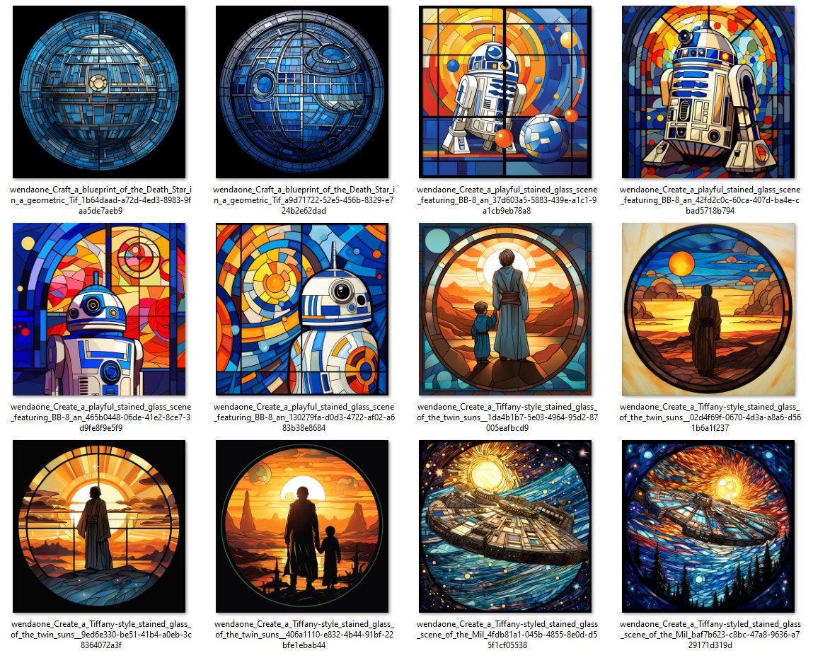 43 Original Stained Glass Inspired Star Wars Square Graphics for Cards ...