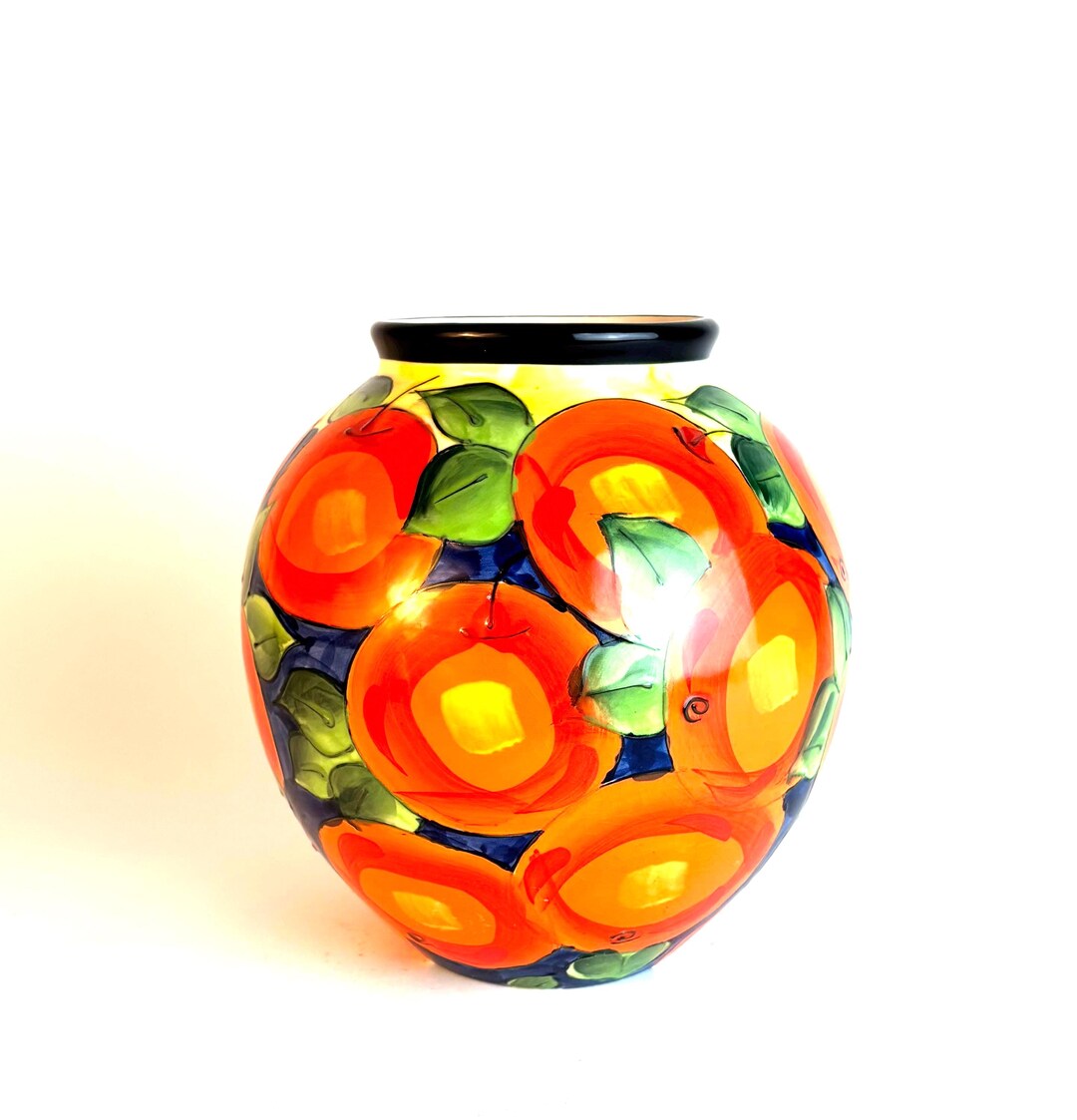 Denise Ford Ganz Orange Ceramic Vase | Play Haus Aesthetic | Vibrant ...