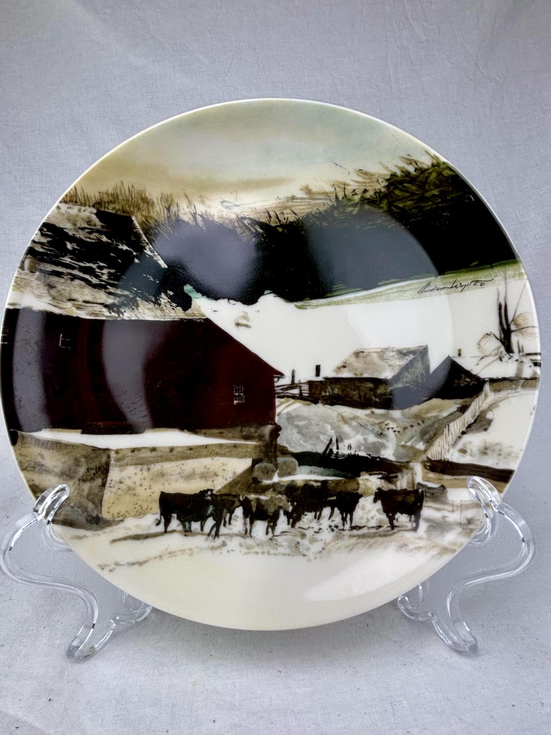 1971 Andrew Wyeth "the Kuerner Farm" Plate for Georg Jensen - A ...