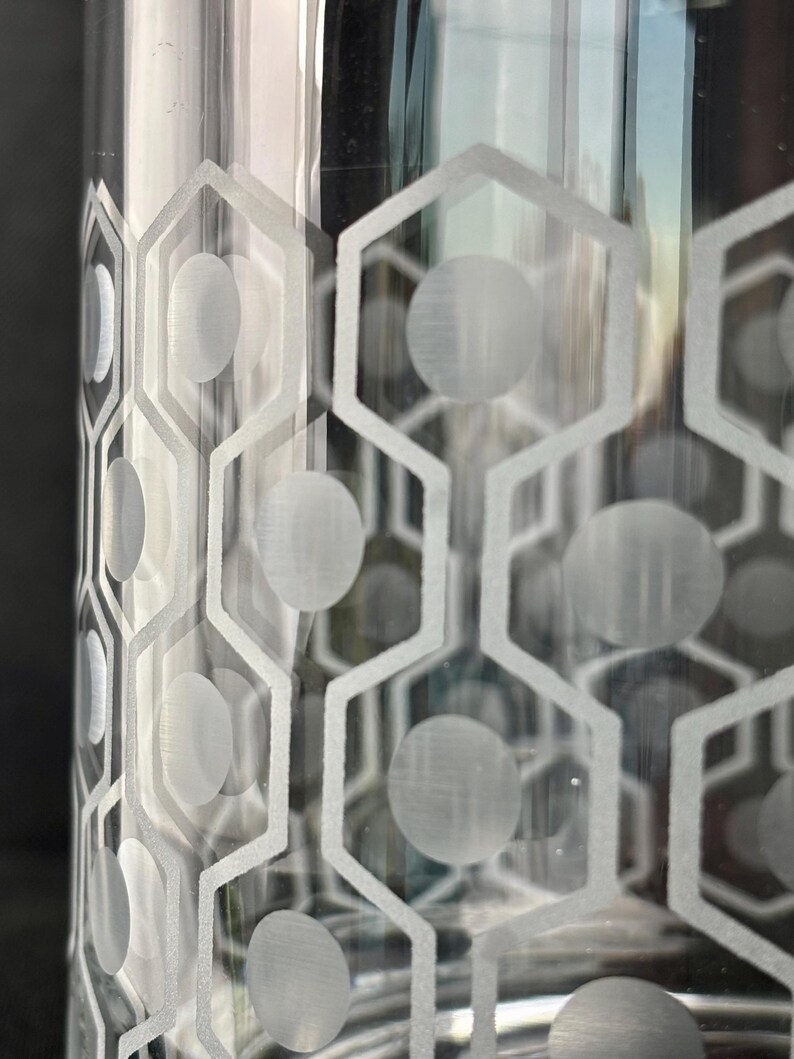 Kim Seybert Luxury Crystal Ice Bucket Modern Geometric Hexagon Pattern ...