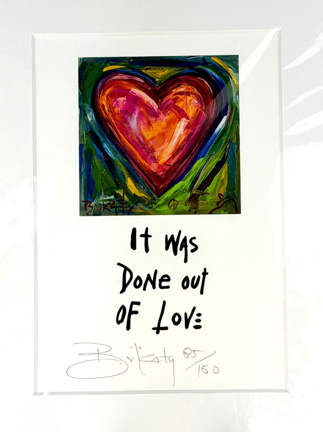 John Bukaty It Was Done Out of Love Signed Numbered Giclée Heart Art ...