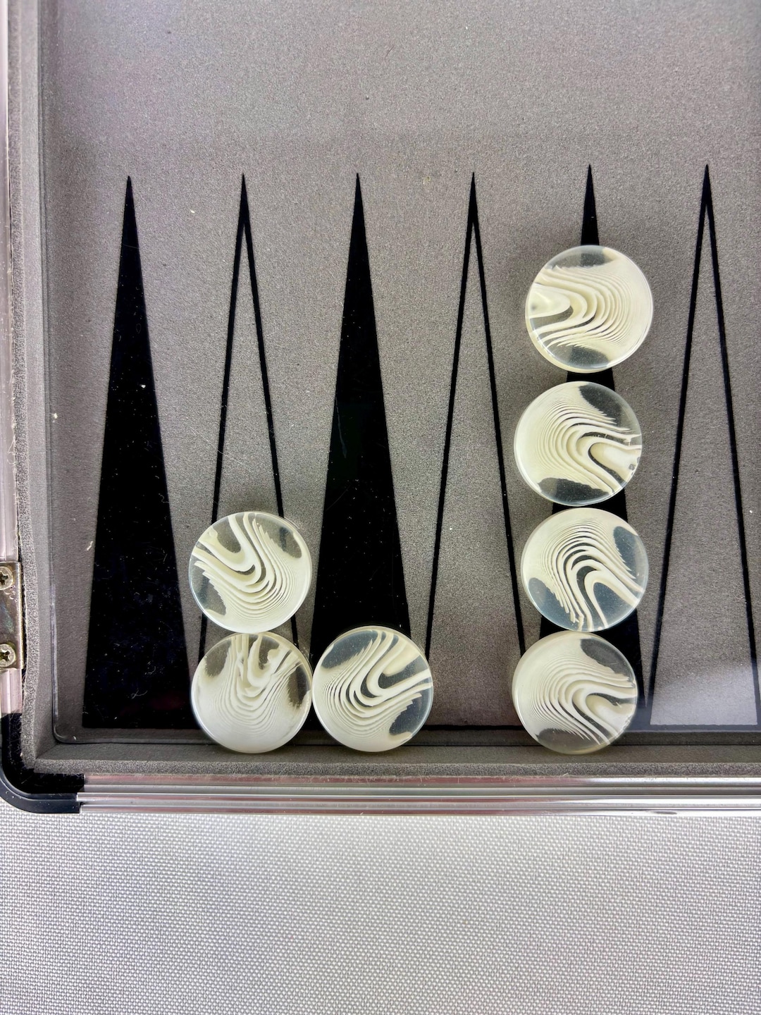 METONI Backgammon Set - German Made Aluminum Case With Swirl Checkers ...