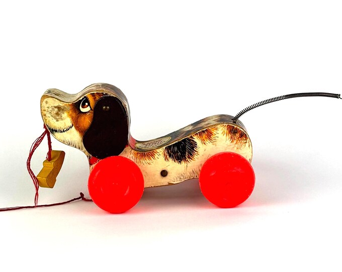 1965 Fisher-price Little Snoopy Pull Toy - Classic Wooden Dogvintage - Etsy