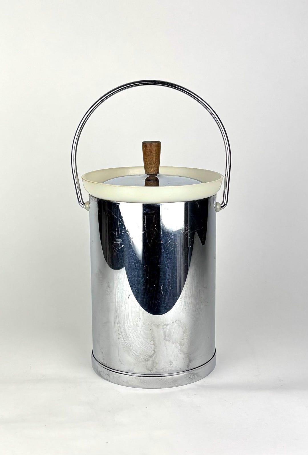 Kromex Mid-century Modern Tall Ice Bucket – Chrome & White, 1950s - Etsy