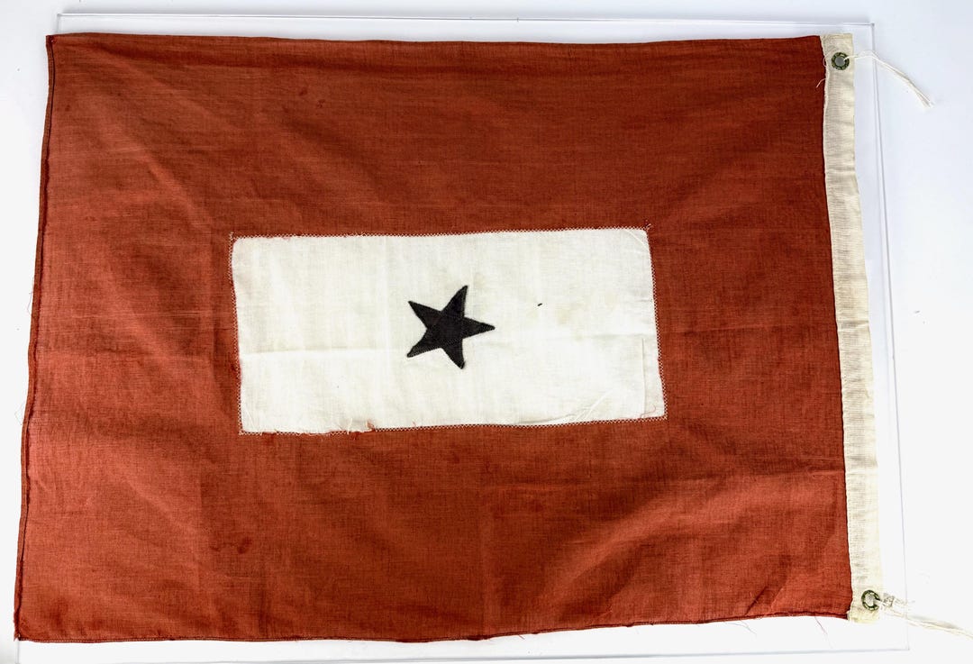 Vintage WWII Era One Blue Star Family Service Flag on Burnt Orange ...