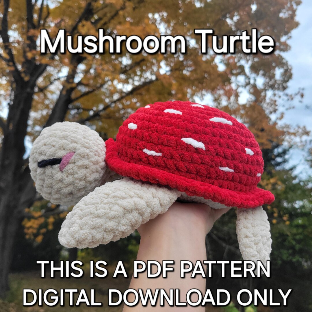 Mushroom Turtle Crochet Pattern, Crochet Jumbo Floppy Turtle, No Sew ...