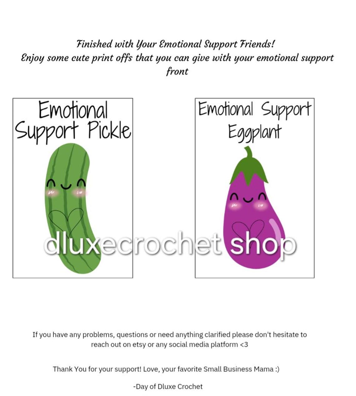 Crochet Emotional Support Pickle & Eggplant Pattern (PDF Pattern) - Etsy