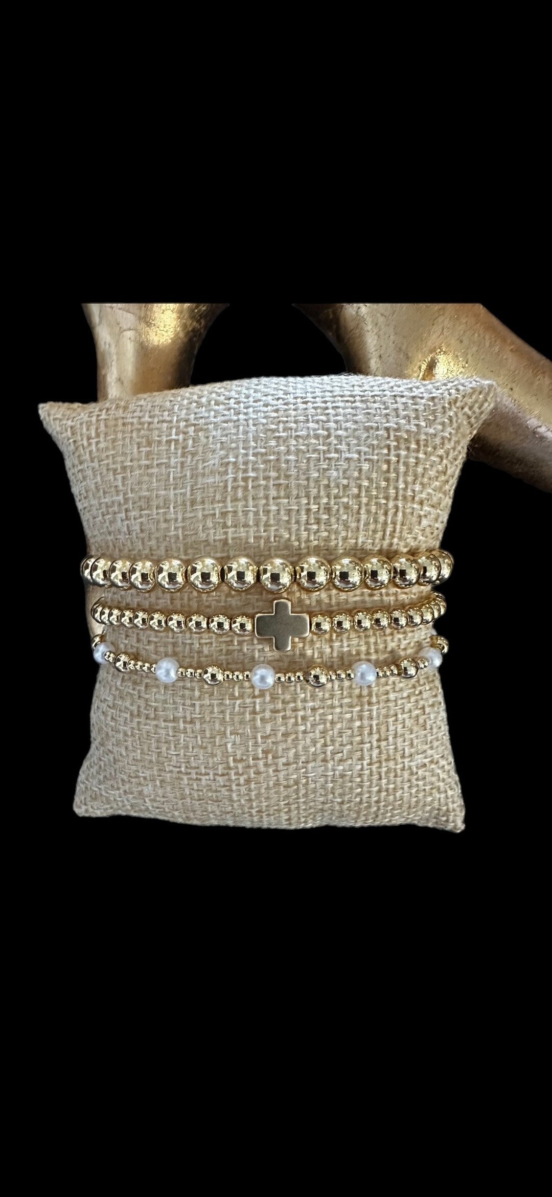 3 Piece 18K Gold Filled Designer Bracelet Stack - Etsy