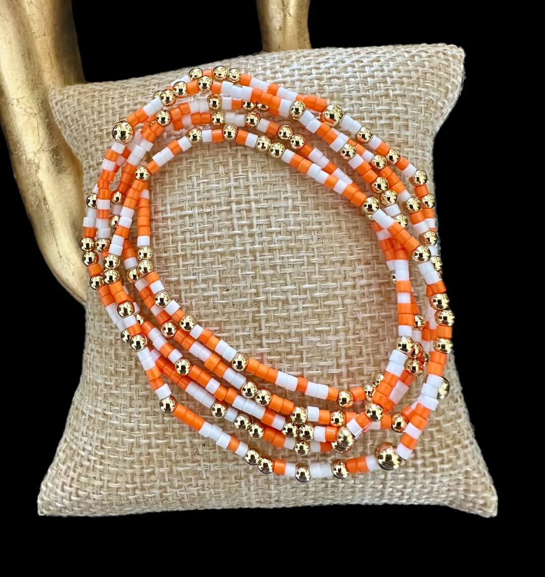 Tennessee Style Gold Filled Beaded Bracelet Stack With Customizable ...