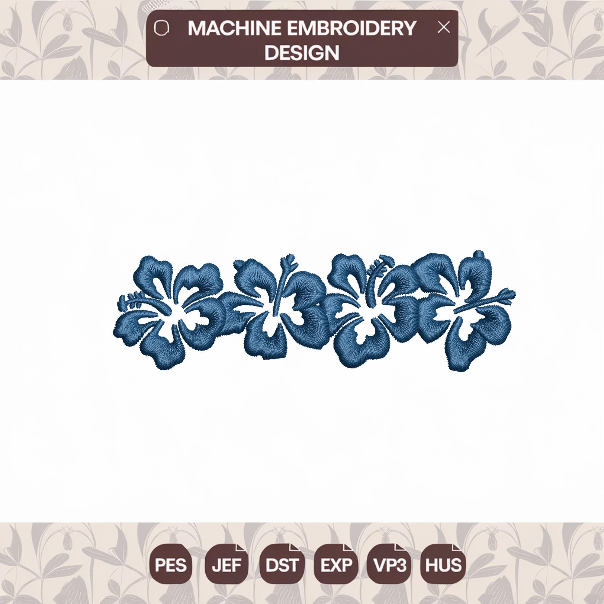 Hibiscus Flower Embroidery Designs, Tropical Floral Machine Embroidery ...