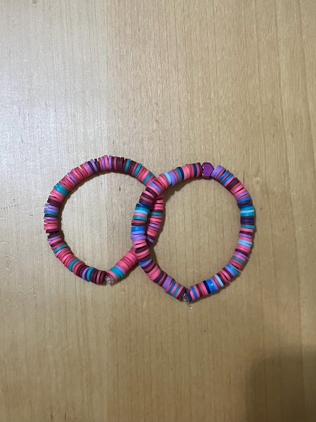 Multi Color Clay Bead Bracelet Set