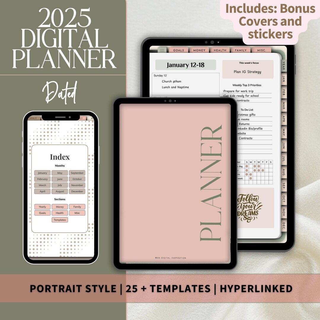 2025 Digital Planner Business Owner Daily Pages Goodnotes Adhd Monthly ...