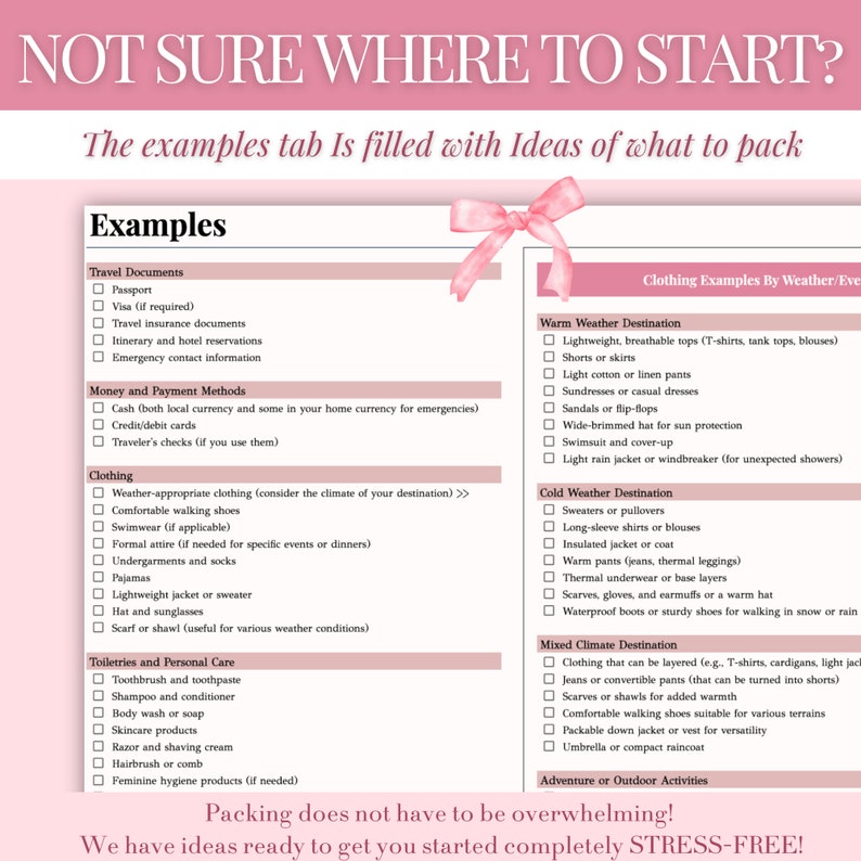 Road Trip Floral Digital Packing List for Family Vacation Editable ...