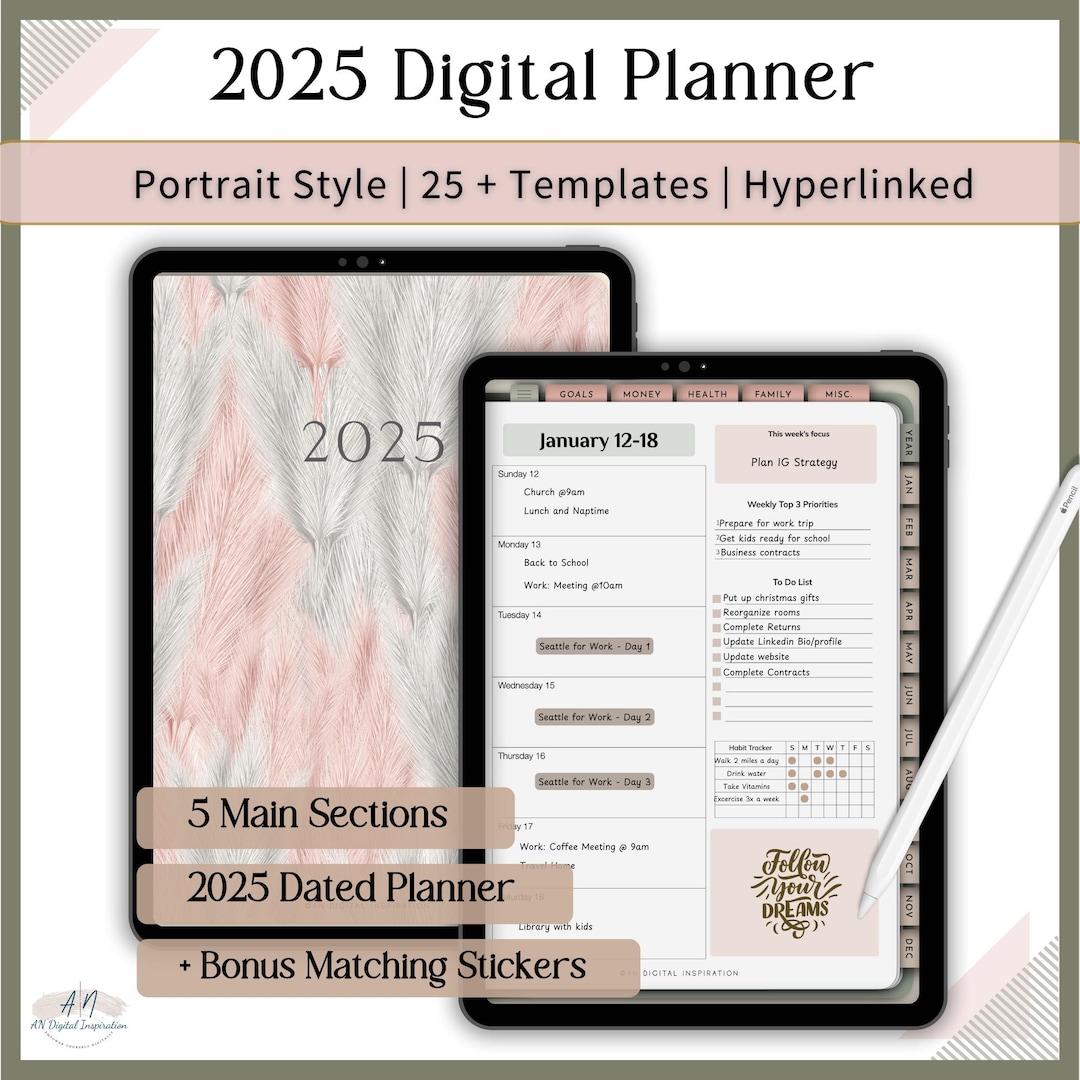 IPad Goodnotes Beautiful 2025 Digital Planner All in One Budget It Girl ...