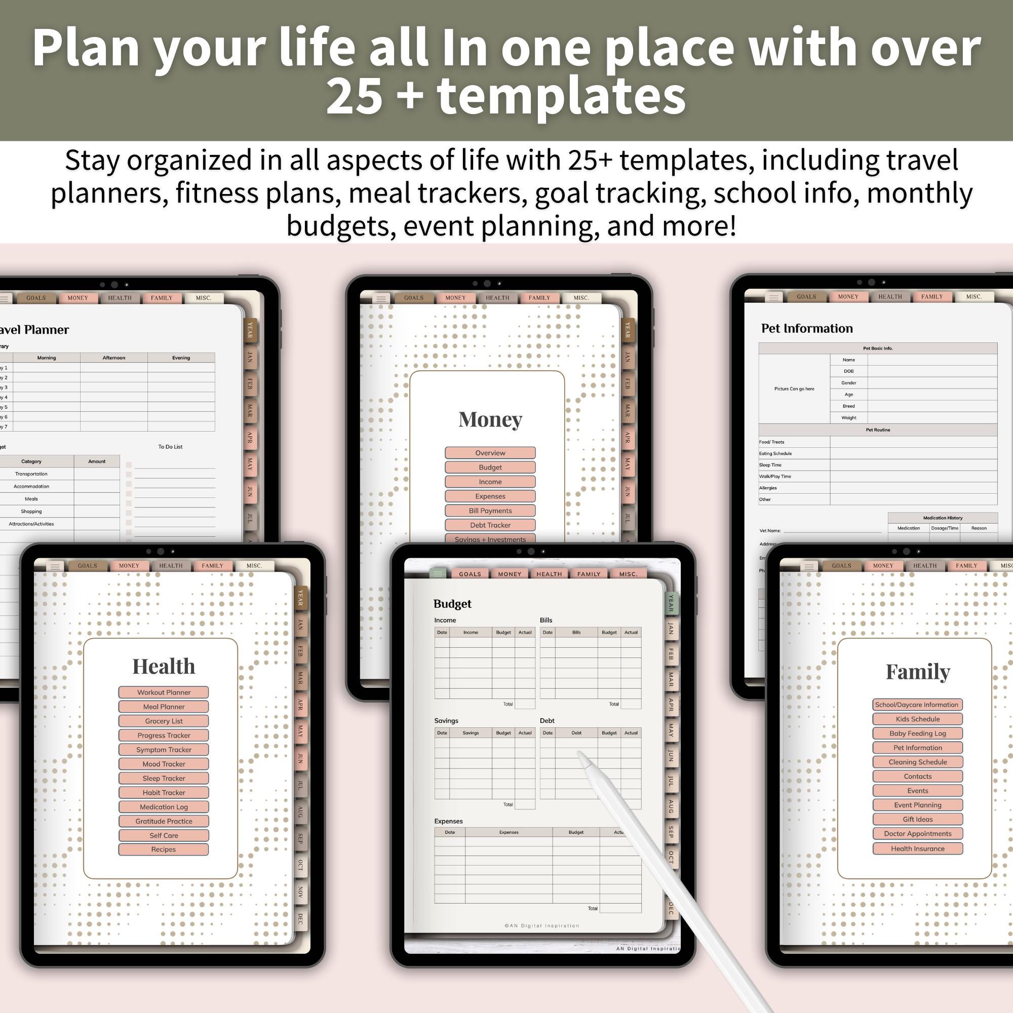 2025 Digital Planner Business Owner Daily Pages Goodnotes Adhd Monthly ...