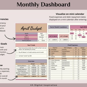 Income Expense Spreadsheet Monthly Planner Google Sheet Template for ...
