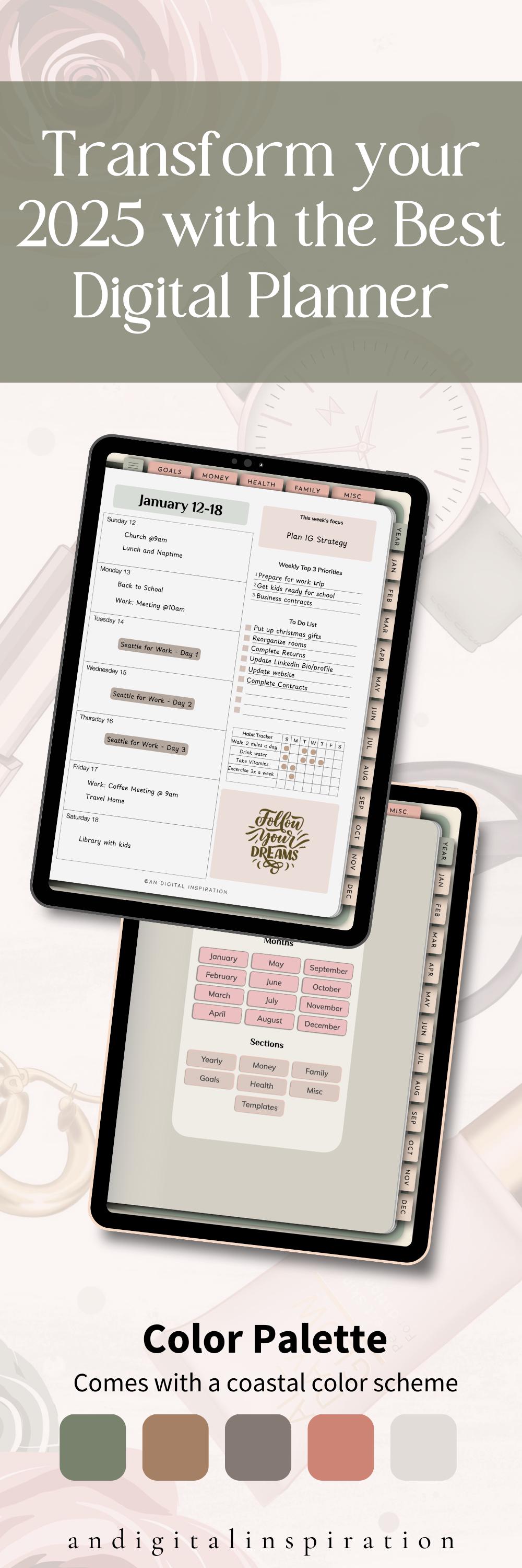 2025 Digital Planner Business Owner Daily Pages Goodnotes Adhd Monthly ...