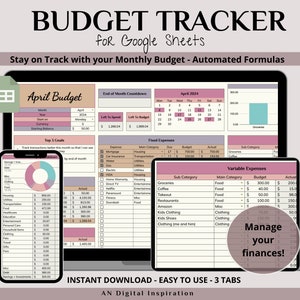 Income Expense Spreadsheet Monthly Planner Google Sheet Template for ...