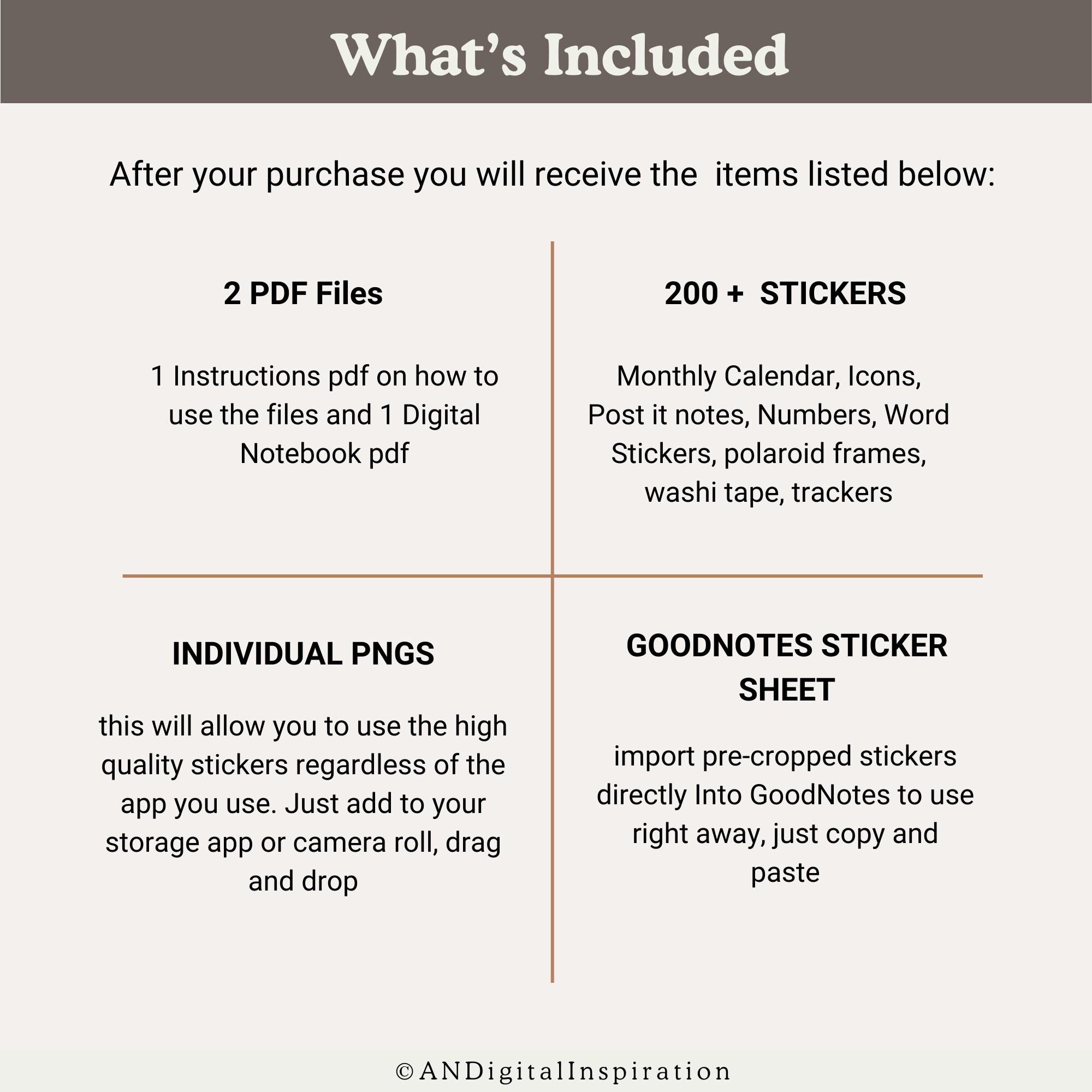 10 Tab Minimalist Digital Notebook Goodnotes Digital Subject Notebook ...