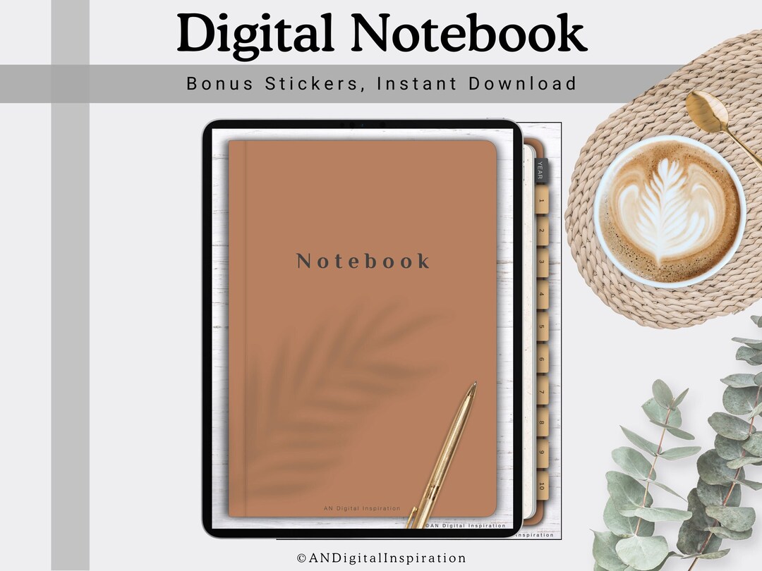 Digital Notebook With Tabs Hyperlinked Portrait Goodnotes Notebook ...