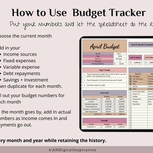 Income Expense Spreadsheet Monthly Planner Google Sheet Template for ...