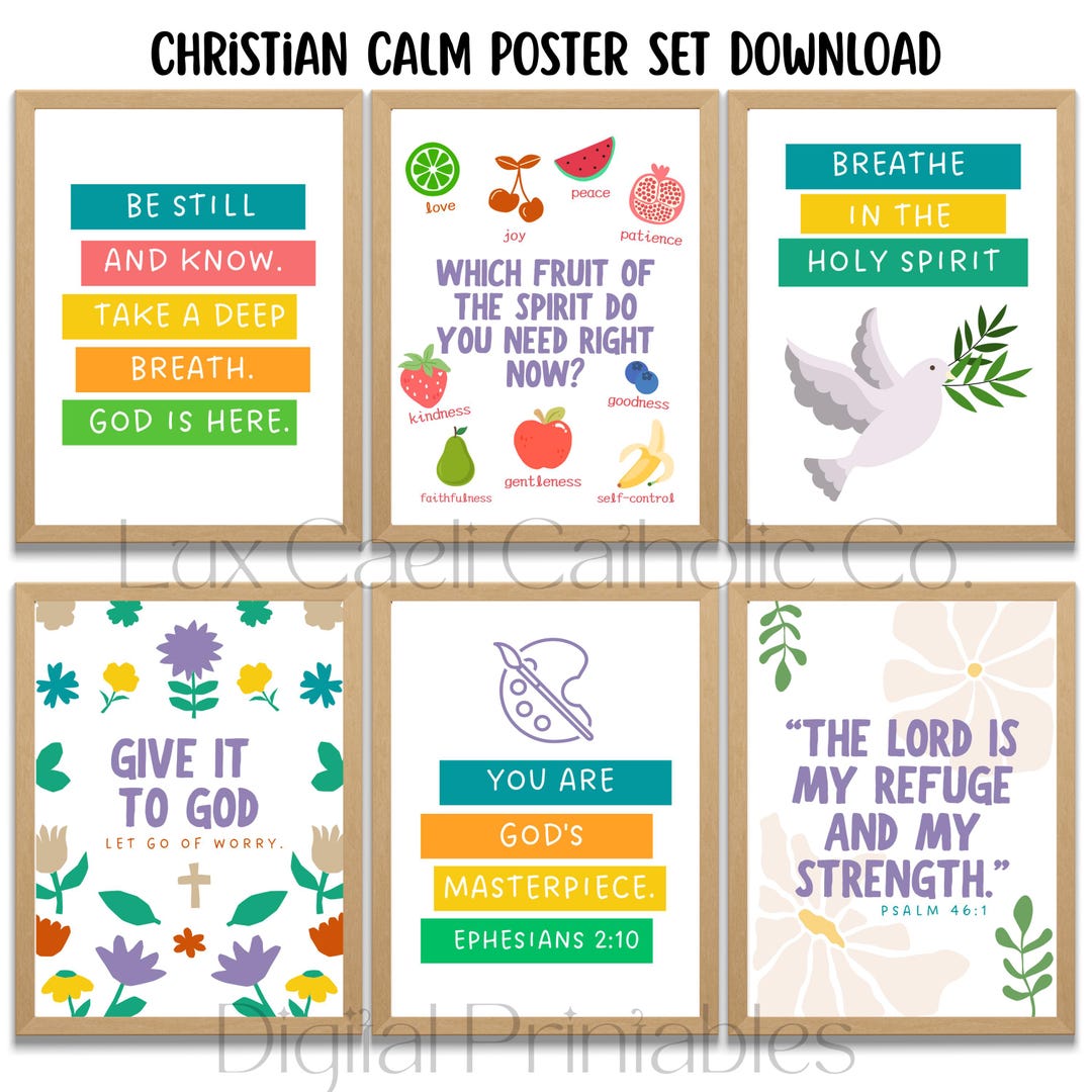 Christian Calm Corner Posters: Bible Verse Classroom Decor (digital ...