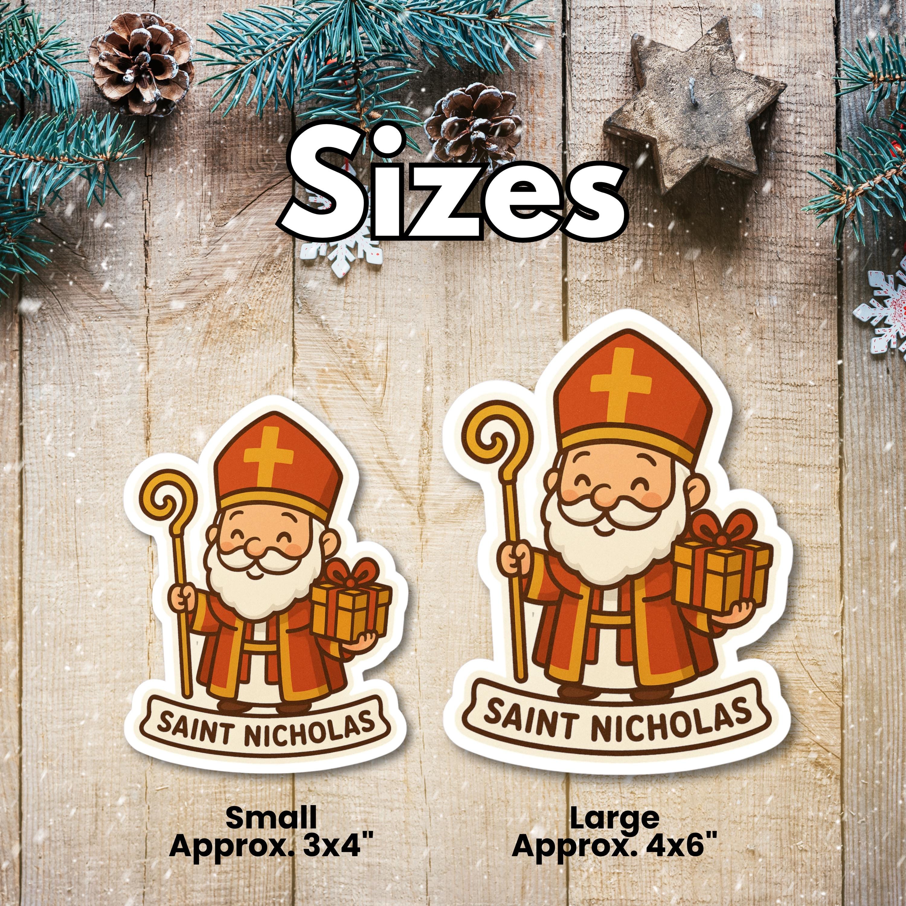 Saint Nicholas Stickers: Religious Christmas Decals, Holiday Stocking ...