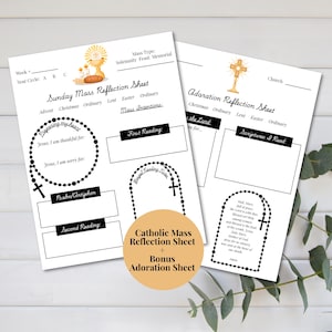 Catholic Mass Reflection Sheet for Kids: Printable Adoration Page ...