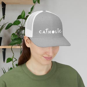 Catholic Embroidered Trucker Hat, Embroidered Catholic Hat, Catholic ...