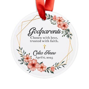 Personalized Catholic Godparents Ornament, Catholic Godparent Gifts ...