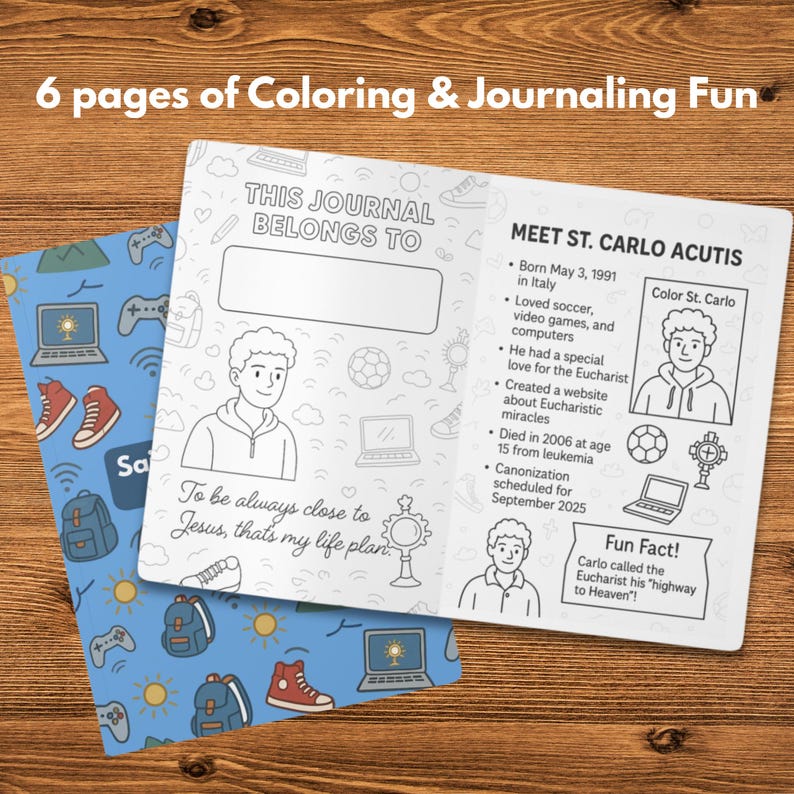 St. Carlo Acutis Catholic Prayer Journal for Children: Coloring and ...