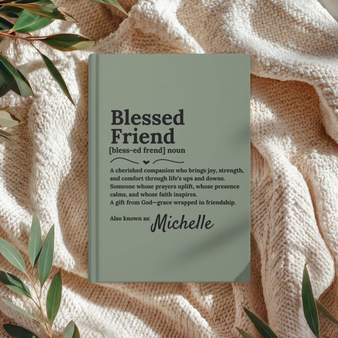 Personalized Christian Journal for Women, Blessed Friend Notebook ...