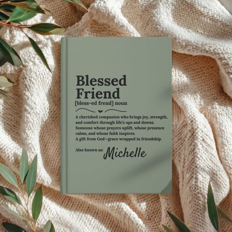 Personalized Christian Journal for Women, Blessed Friend Notebook ...