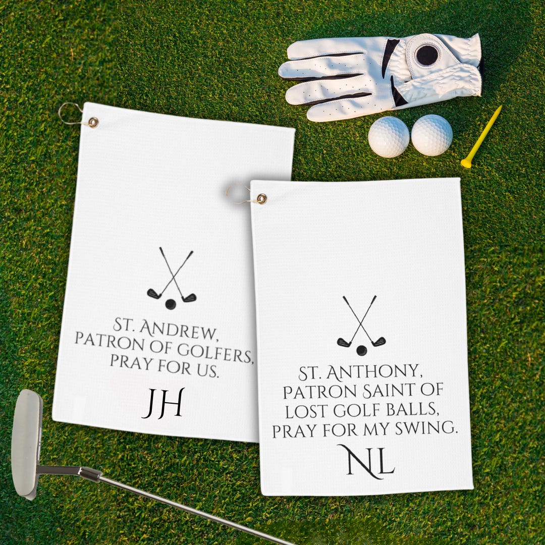 Personalized Catholic Golf Towel: Custom Saint Gift, Faith-inspired ...