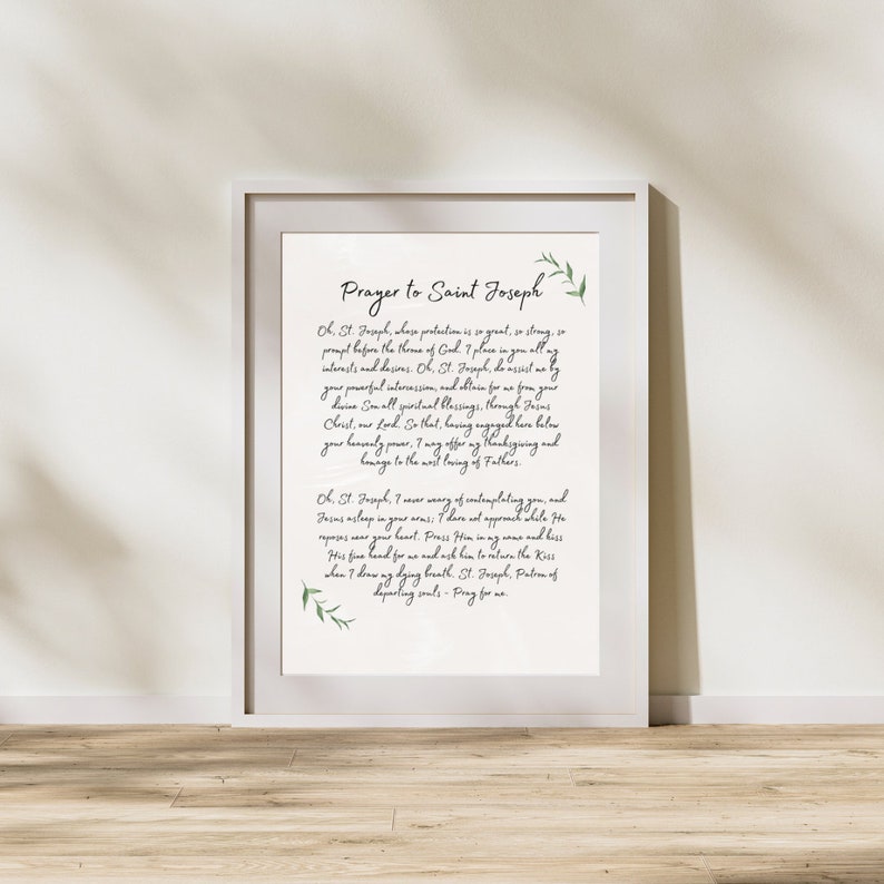 Prayer to St. Joseph Printable: Catholic Art (digital Download) - Etsy ...