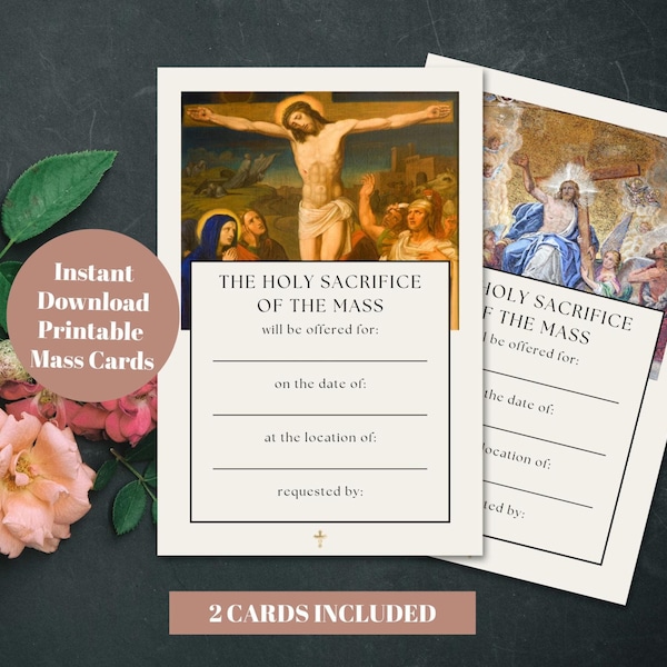 Catholic Mass Cards - Etsy UK