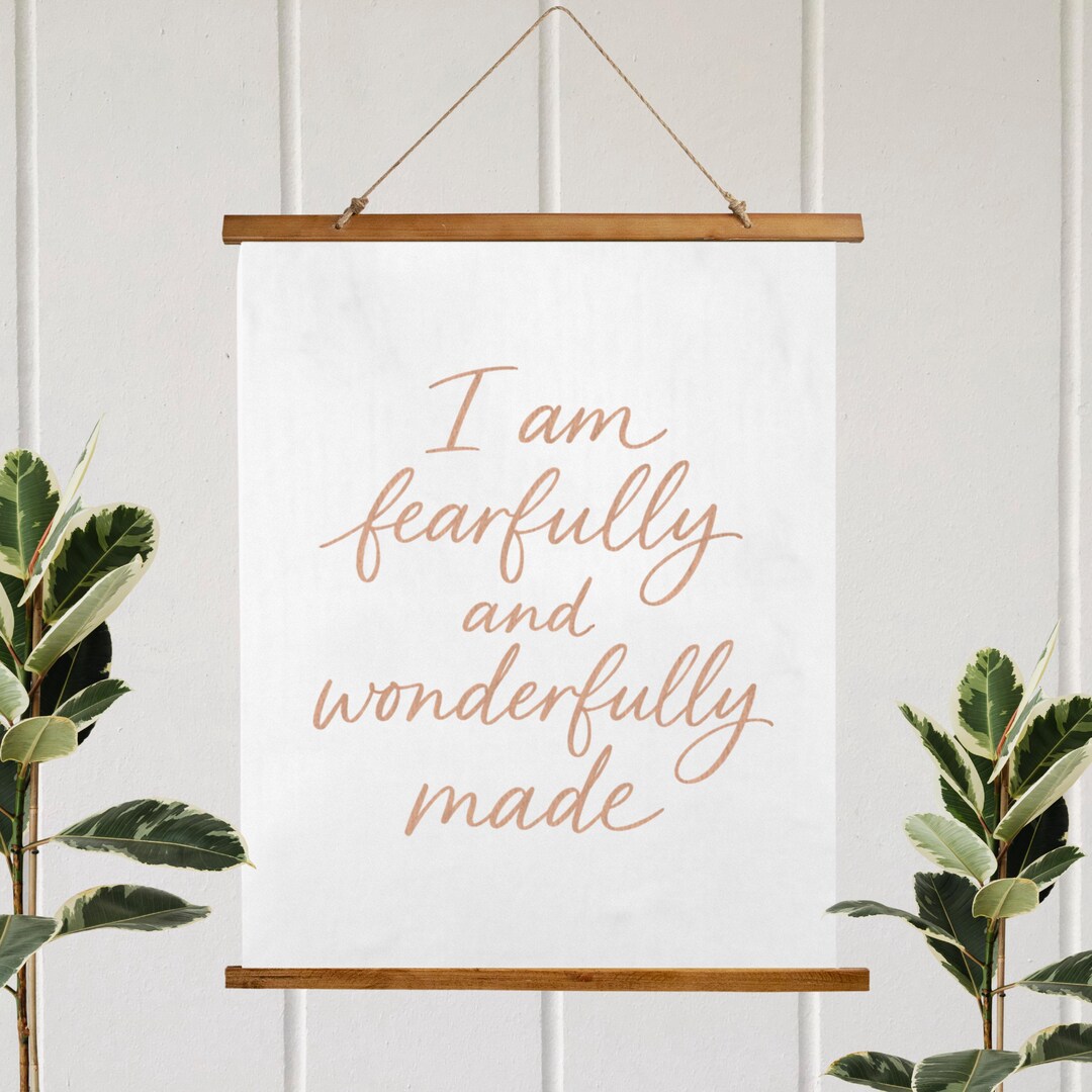 I Am Fearfully and Wonderfully Made Wall Tapestry: Christian Home Decor ...