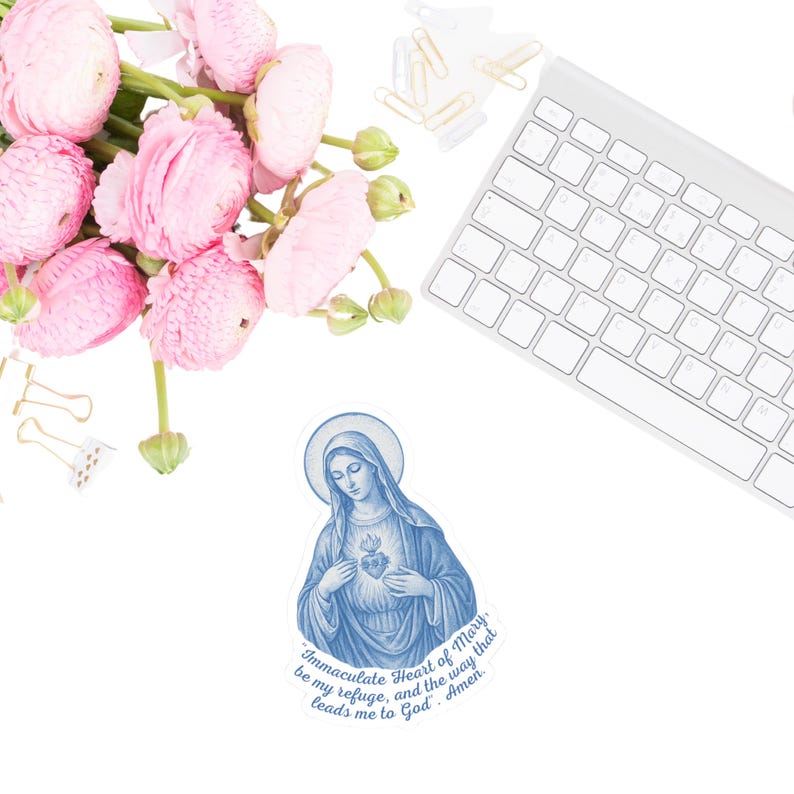 Immaculate Heart of Mary Sticker, Catholic Sticker, Marian Vinyl Decal ...