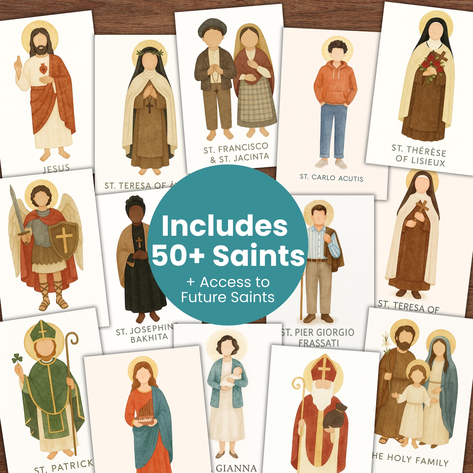 Catholic Saints Printable Bundle, 50+ Saints With Monthly Additions ...
