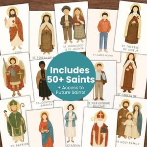 Catholic Saint Watercolor Bundle: Homeschool and Parish Decor (digital ...