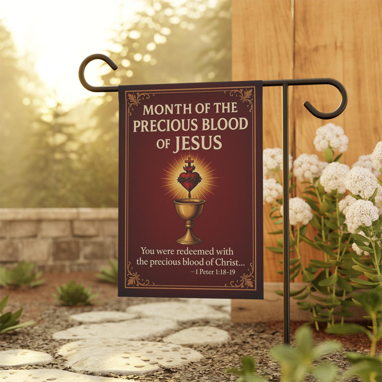 Precious Blood of Jesus Garden Flag: Catholic Liturgical Decor, July ...