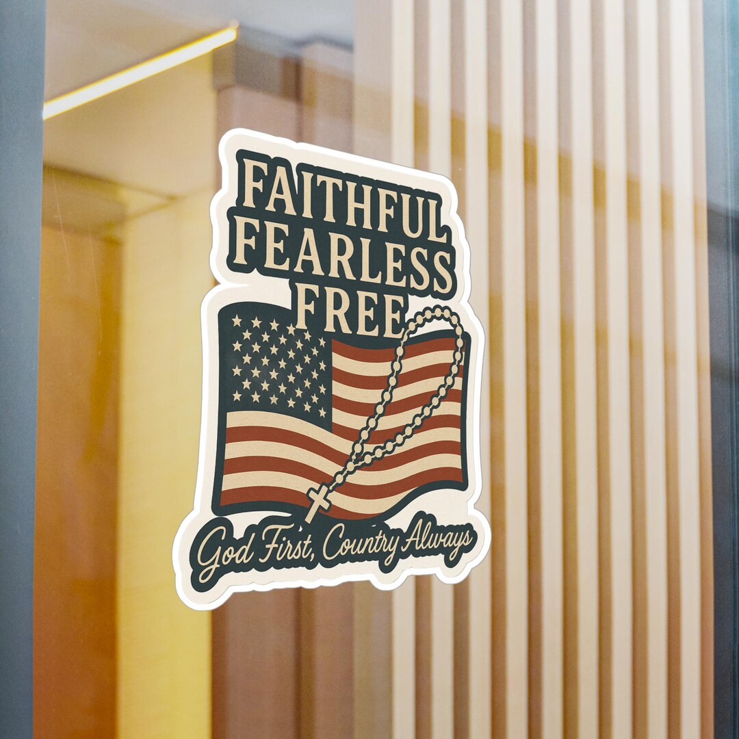Catholic Patriotic Sticker: American Flag Rosary Decal - Etsy