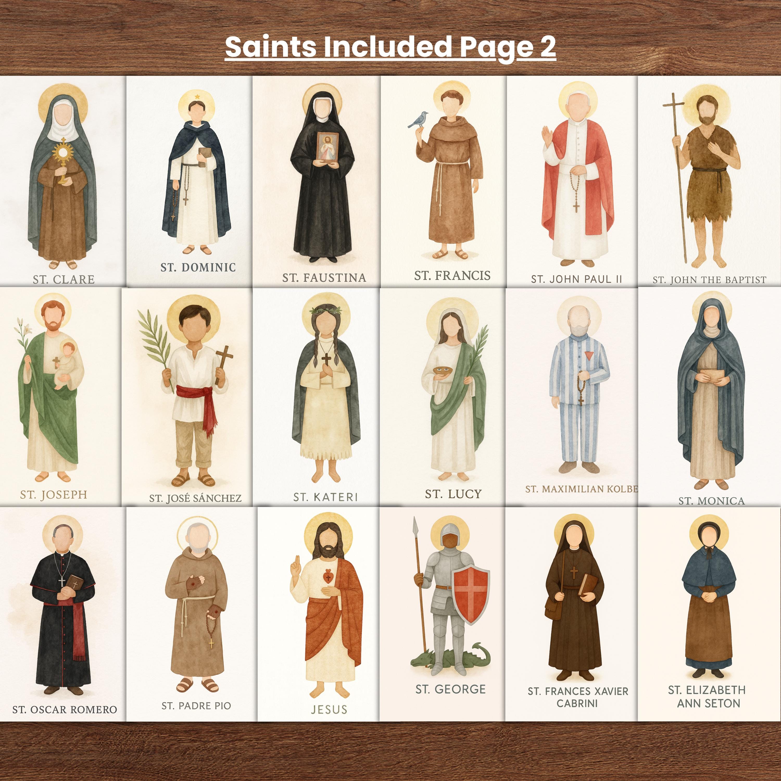 Catholic Saint Watercolor Bundle: Homeschool and Parish Decor (digital ...