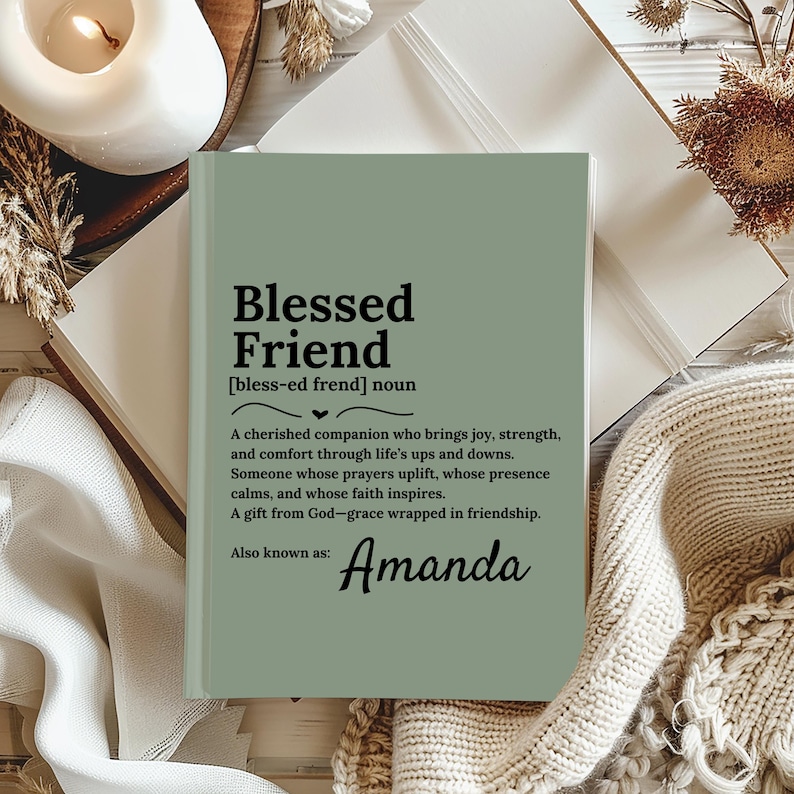Personalized Christian Journal for Women, Blessed Friend Notebook ...