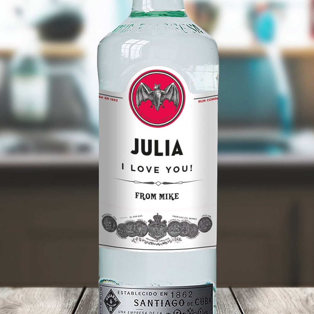 Personalised Rum Label Vinyl Sticker Funny Novelty Gift Valentine ...