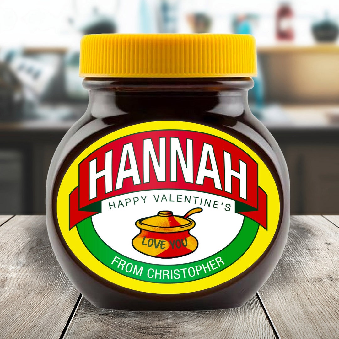 Personalised Yeast Extract Label Vinyl Sticker. Funny Novelty Valentine ...