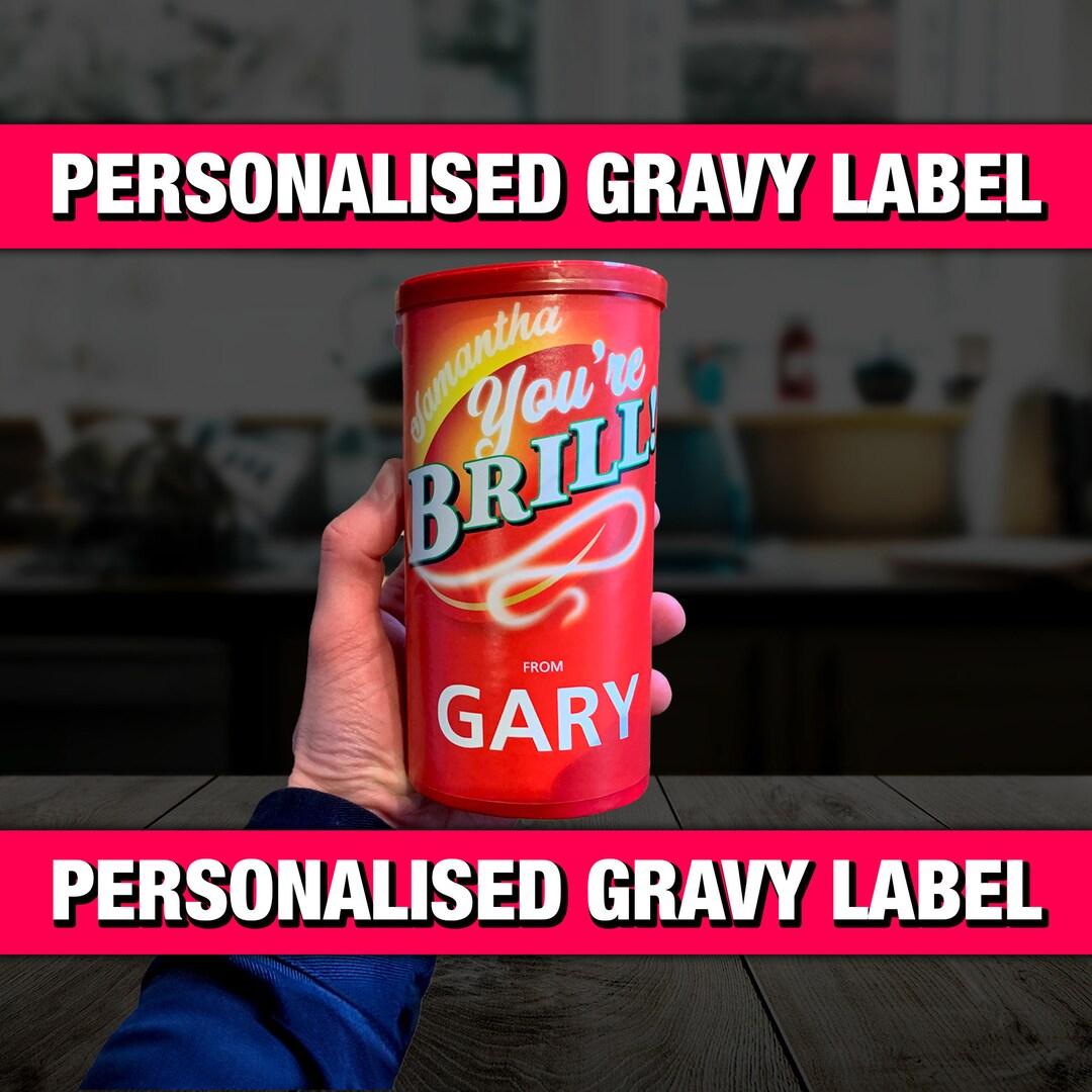 Personalised Gravy Label Vinyl Sticker. Funny Novelty Easter, Birthday ...