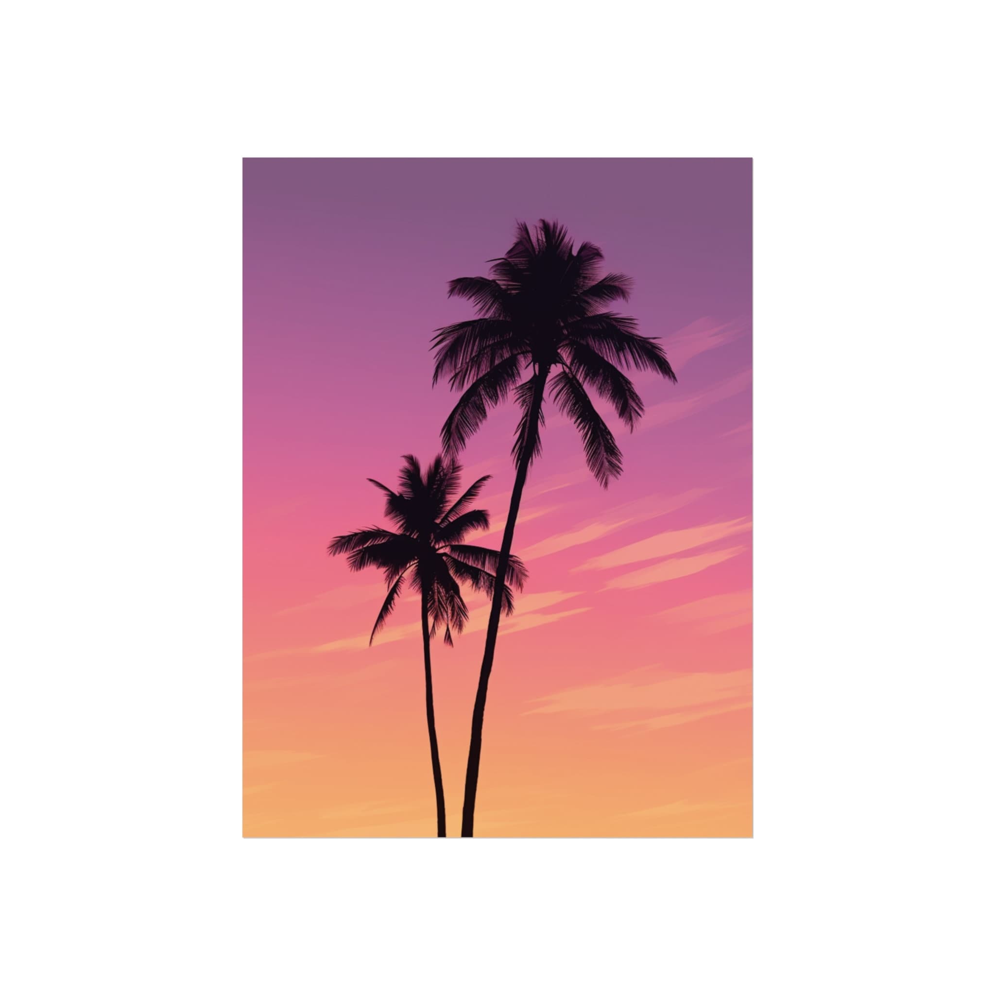 Palm Tree Silhouette Wall Deco, sunset Palms Simple Art Print - Etsy