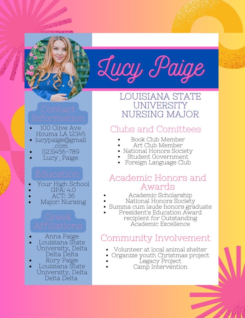 Social Resume Template - Etsy